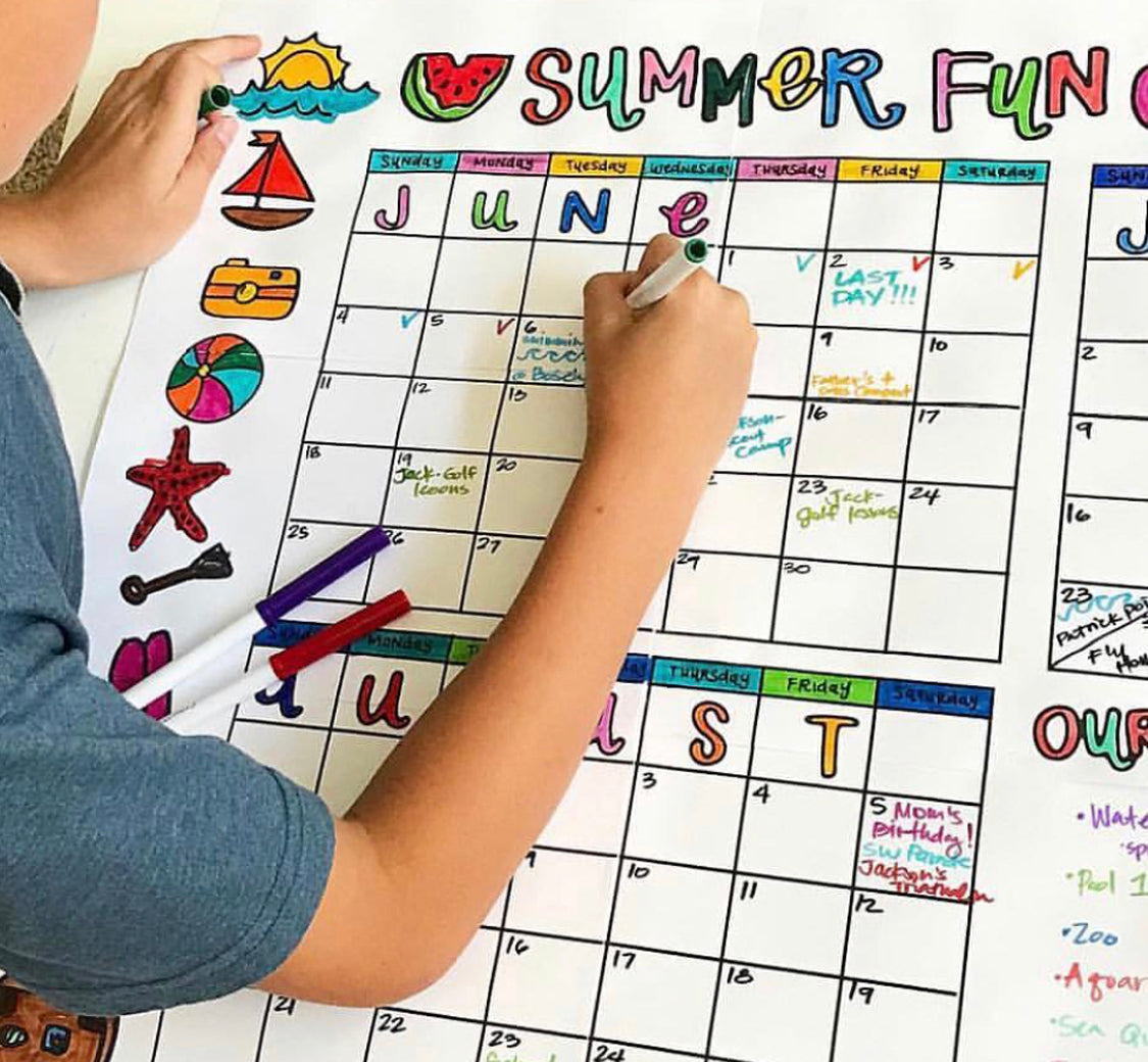 FREE Summer Coloring Calendar! 🖍 – Hand Lettered Design