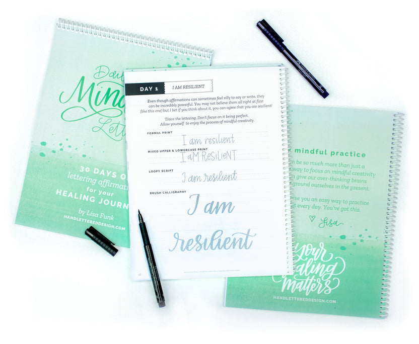 Daily Mindful Lettering Kit: Healing Journey – Hand Lettered Design