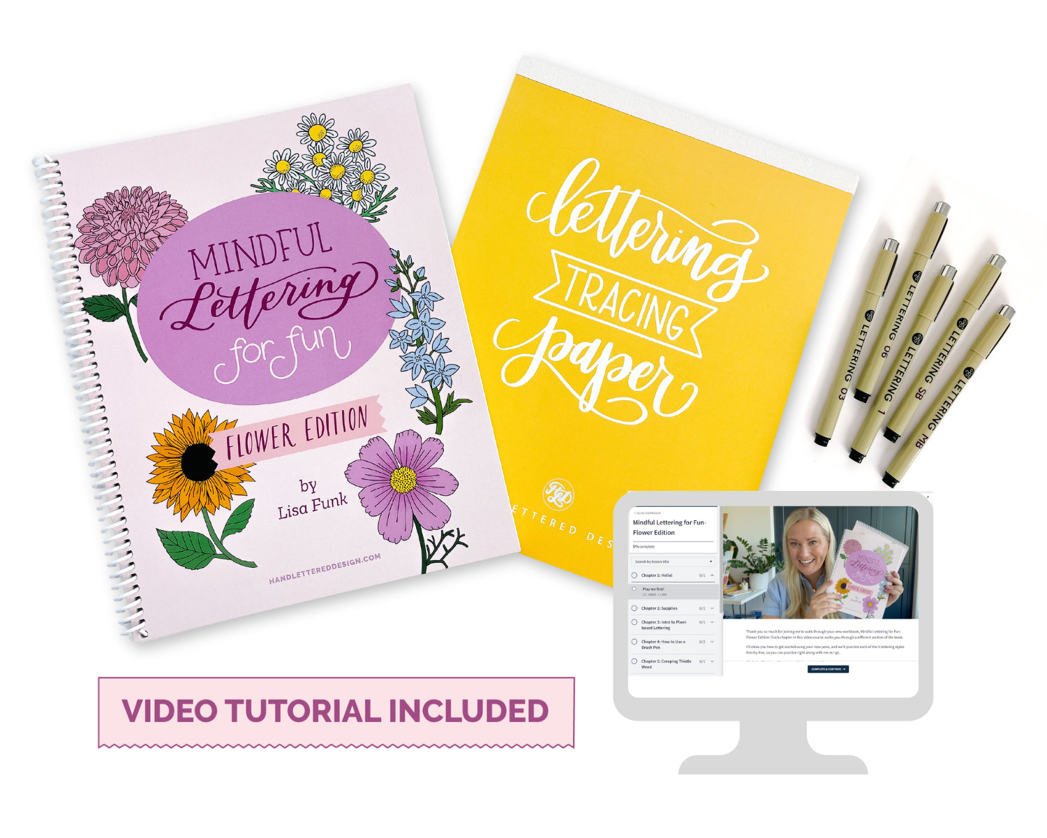 Mindful Lettering for Fun Kit: Flower Edition – Hand Lettered Design