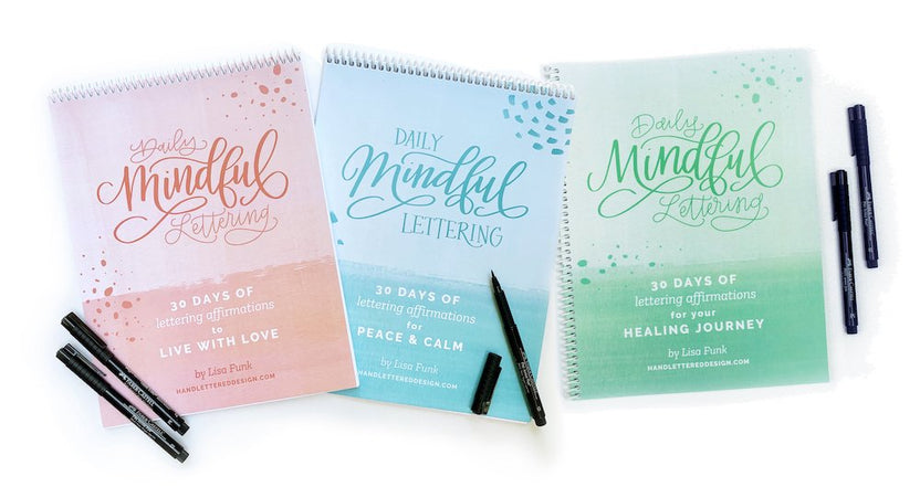 Daily Mindful Lettering Book: Healing Journey – Hand Lettered Design
