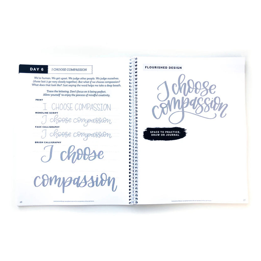 Daily Mindful Lettering Kit: Live With Love – Hand Lettered Design